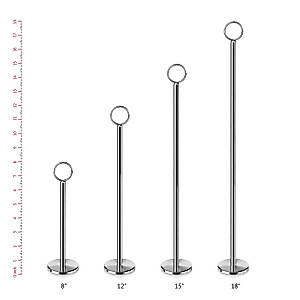 New Star Foodservice 23336 Ring-Clip Table Number Holder/Number Stand/Place Card Holder, 8-Inch, Set of 12