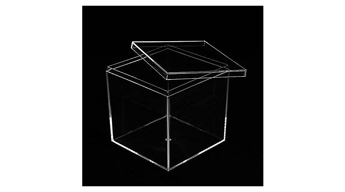 RSYJ Clear Acrylic Cube Storage Boxes – 4 Pack, 2.2" Square Display Cases