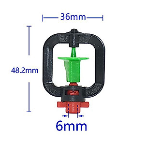 Xiaochen Lawn Irrigation Garden Watering 100Pcs 360-degree Fog Drop Nozzle Suspended Anti-Drop Fog Nozzle Rotating Refraction Nozzle with Barbed Threaded Connector (Color : H)
