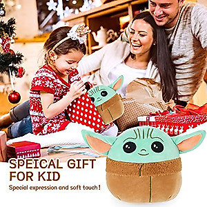 10 inch Baby Yoda Plush Baby Yoda Doll Stuffed Animal Pillow, Baby Yoda Squishmallow Plushie The Child Mandalorian Soft Plush for Kid Gifts