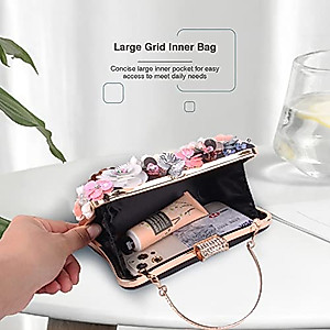 Lanpet Women Clutches Flower Evening Handbag Chain Strap Shoulder Bag
