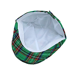 WITHMOONS Newsboy Flat Cap Tartan Check Plaid Outdoors Beret Hat YZ30078 (Green)