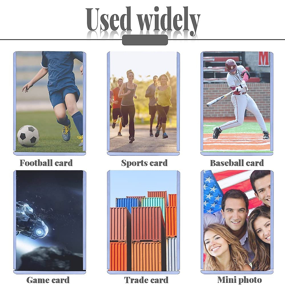 Vmiapxo 100 Pcs 3" x 4" Hard Plastic Card Sleeves, for Cards Waterproof Collector Card Sleeves Plastic Card Holder Protectors for Trading Cards Game Cards Sports Baseball Card