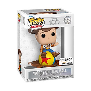 Funko POP! Trains: Disney 100 - Woody on Luxo Ball - Disney Pixar: Toy Story - Collectable Vinyl Figure - Gift Idea - Official Merchandise - for Kids & Adults - Movies Fans