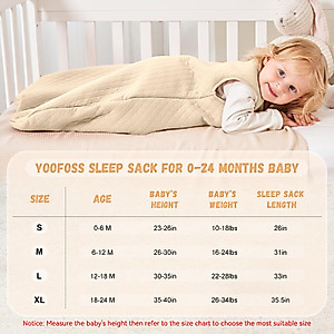 Yoofoss Baby Sleep Sack 12-18 Months TOG 2.5 Winter Baby Wearable Blanket, 100% Cotton Toddler Sleeping Sack 2-Way Zipper Warm Quilted Sleepsack