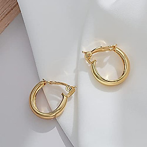 LILIE&WHITE Gold Clip on Earrings For Women Fashion Clip on Hoop Earrings No Piercing Earrings Clipon Earrings For Women