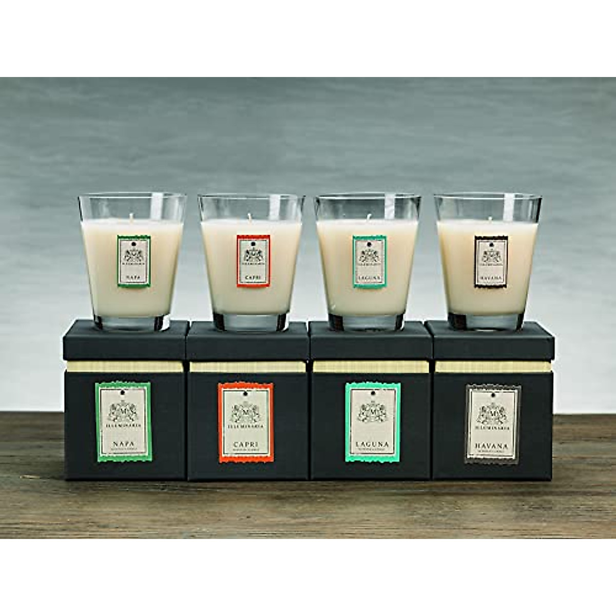 ZODAX Illuminaria Collection Scented Candle Small Glass Jar in Gift Box (Capri) - 340 GR/12 OZ