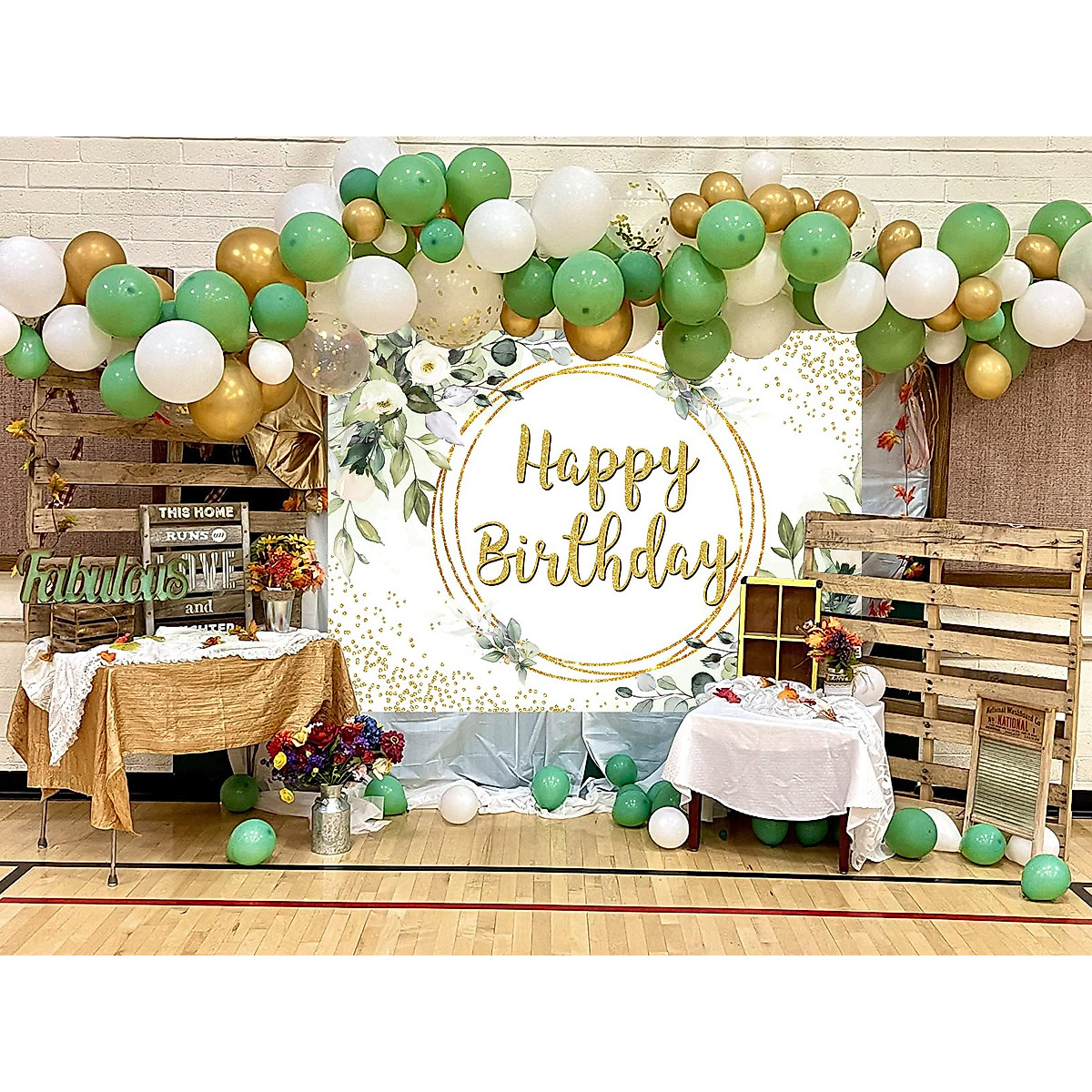 Greenery Eucalyptus Leaves Backdrop for Photography 8X6FT Green Bloom Eucalyptus Leaves Photo Background Kids Adults Baby Shower Happy Birthday Party Decor Banner