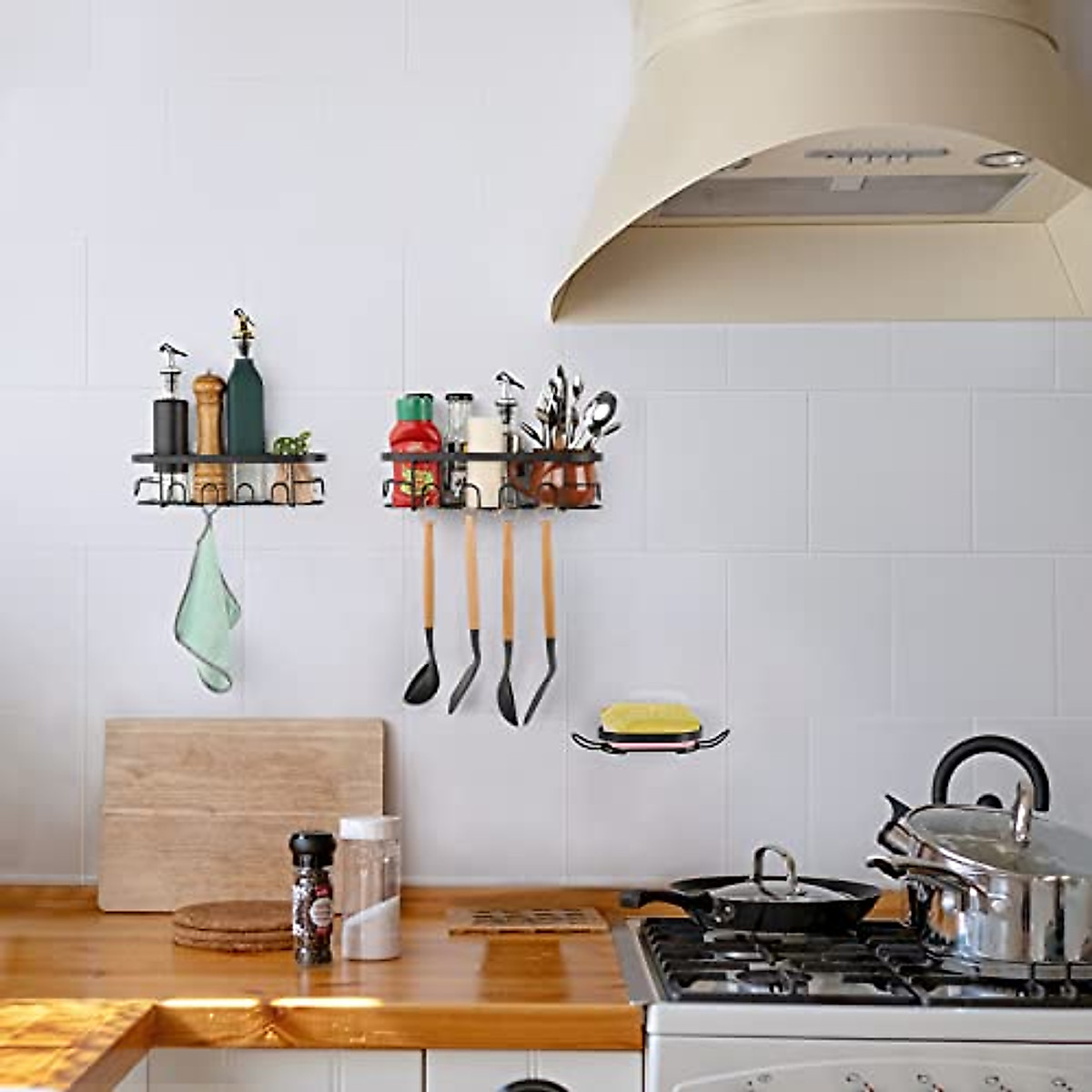 TARNABY Shower Caddy, RustProof Stainless Steel Shower Organizer Shelf, No Drilling Traceless Adhesive Shower Storage Rack for Bathroom, Kitchen（Black 3Pack