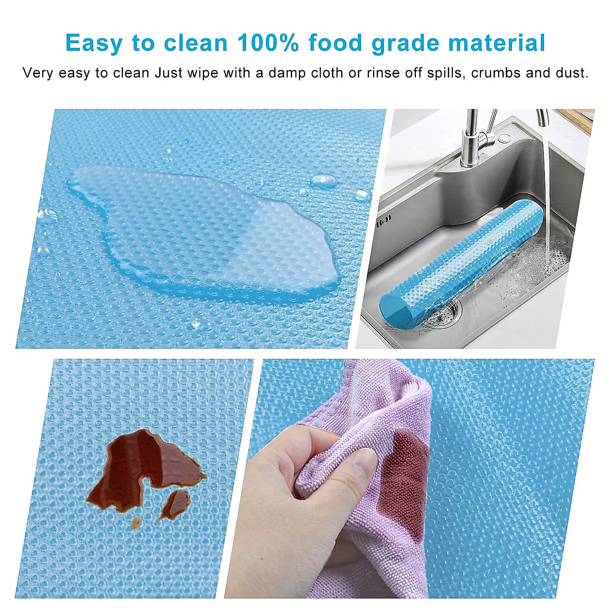 TIONTURE 4 Pcs Refrigerator Liners Refrigerator Mats EVA Fridge Liner for Glass Shelves Washable Refrigerat Mat Fridge Mats for Refrigerators Cabinets Wardrobes Drawers