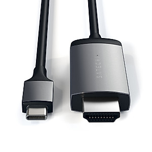 Satechi Aluminum USB C to HDMI Cable 4K @ 60Hz – USB C to HDMI Capable – Compatible with iMac Pro, iMac, Mac Mini, MacBook Pro/Air, Windows, PC, Laptop and More - Space Gray
