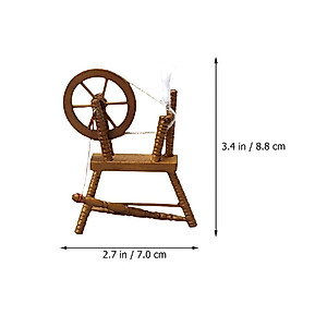 Toddmomy 1: 12 Vintage Sewing Machine Dollhouse Miniature Hand Reeling Machine Wooden Spinning Wheel Mini Dollhouse Furniture Accessories