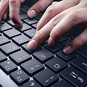 Wireless Keyboard Mouse Combo, Compact Quiet Full Size Keyboard with Numeric Keypad 2.4ghz Ultra-Thin Design for Laptop Windows Computer Desktop Mac PC Notebook