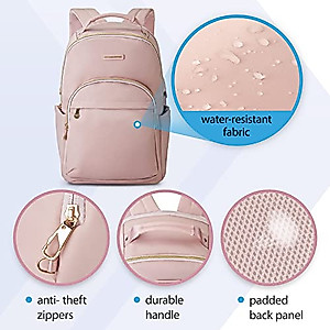 LIGHT FLIGHT Laptop Backpack for Women Computer Bag 15.6 Casual Notebook Back packs for Work Travel Business Trip College, Practical Gift for Women and Family Pink
