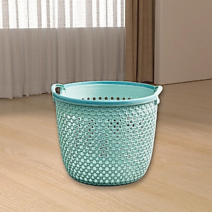 2 Pack Laundry Basket, Lightweight Laundry Hamper With Handle, Plastic Laundry Basket For Closet, Dorm, Laundry Room, Bedroom, Large Laundry Basket, Home Closet Clothes Basket (Blue)