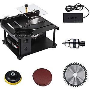 Mini Table Saw Multifunctional Small Table Saw | Cutting | Sanding | Engraving | Drilling | All-in-One Machine, Precision Craftsman Table Saw,7 Levels of Speed,0-90° Angle Adjustment