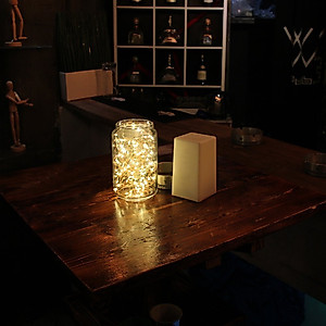 BXROIU 2 x 20LEDs Fairy Lights Battery Operated, Silver Wire 2 Mode Chains String Lights for Bedroom Christmas Party Decoration (warm white, 6.6)