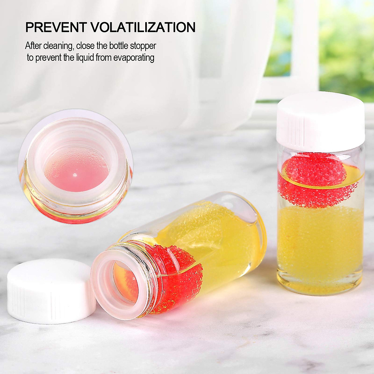 2 Pieces Eyelash Extension Tweezers Cleaner, Tweezers Cleaning Tool Kit with Liquid Glue Remover and Sponge Ball For Lash Extension Application