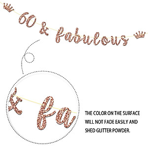 Rose Gold 60 Fabulous Banner, 60th Birthday Party Decor, Funny 60 Years Old Birthday Banner, 60th Birthday Party Decorations