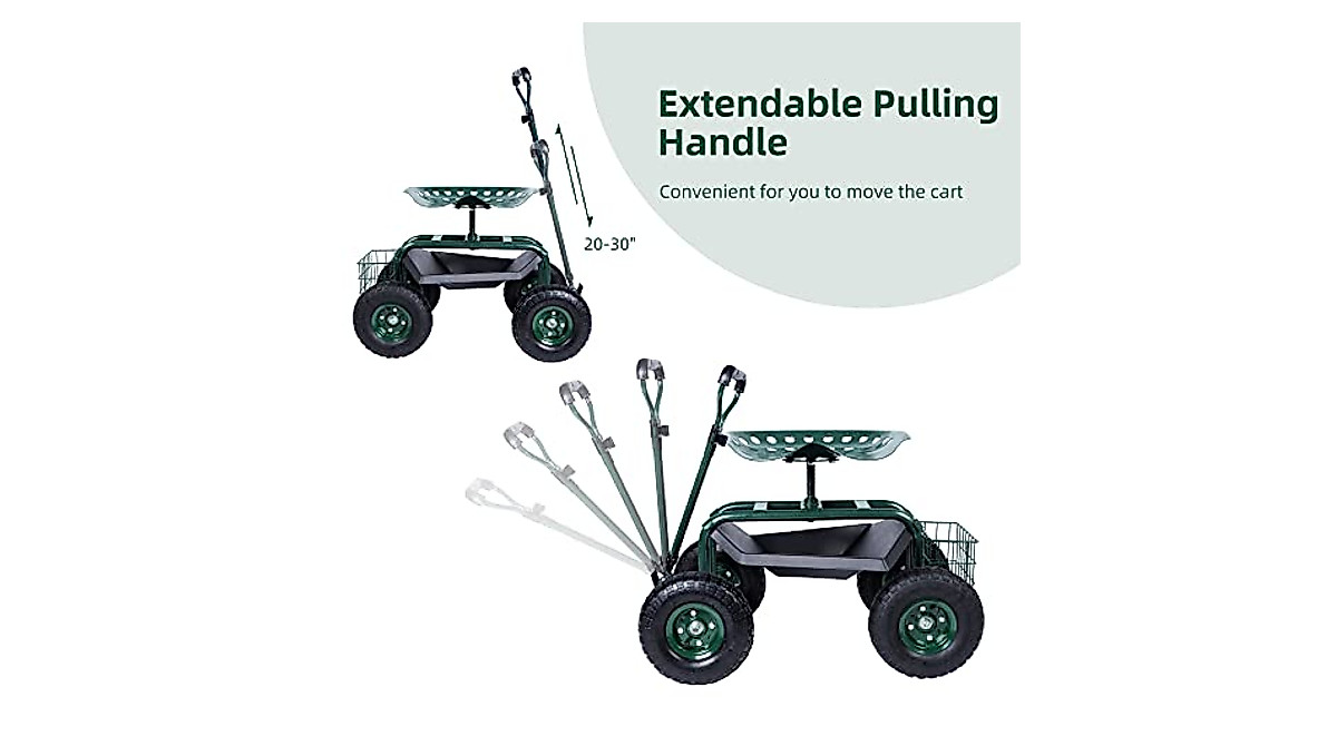Endynino Rolling Garden Cart Wagon for Effortless Gardening