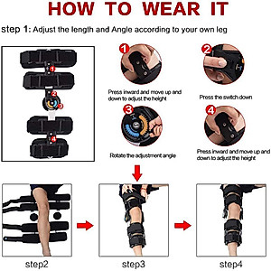 PHASFBJ Hinged ROM Knee Brace, Knee Immobilizer Breathable and Lightweight Knee Support with Adjustable Locking for Men & Women ACL Ligament Injuries Arthritis Knee Joint Pain Relief,Gray