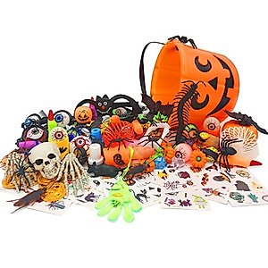 Halloween Party Favors - Perfect Assortment of Halloween Toys for Kids, Great Goodie Bag Fillers, School Classroom Rewards, Halloween Prizes to the Trick-or-Treaters(28 types of the toy, 135 Pcs)