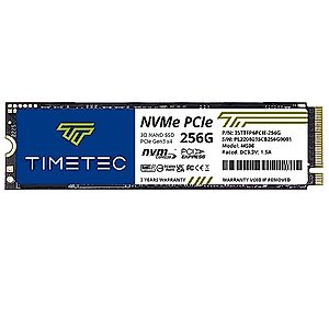 Timetec 256GB SSD NVMe PCIe Gen3x4 8Gb/s M.2 2280 3D NAND High Performance SLC Cache Read/Write Speed Up to 2,000/1,600 MB/s Internal Solid State Drive for PC Laptop and Desktop (256GB)