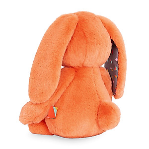 B. toys- B. softies- 12" Plush Bunny- Super Soft Stuffed Animal- Washable Rabbit Toy – for Babies, Toddlers, Kids-Happy Hues- Coral Cutie Orange Bunny- 0 Months +