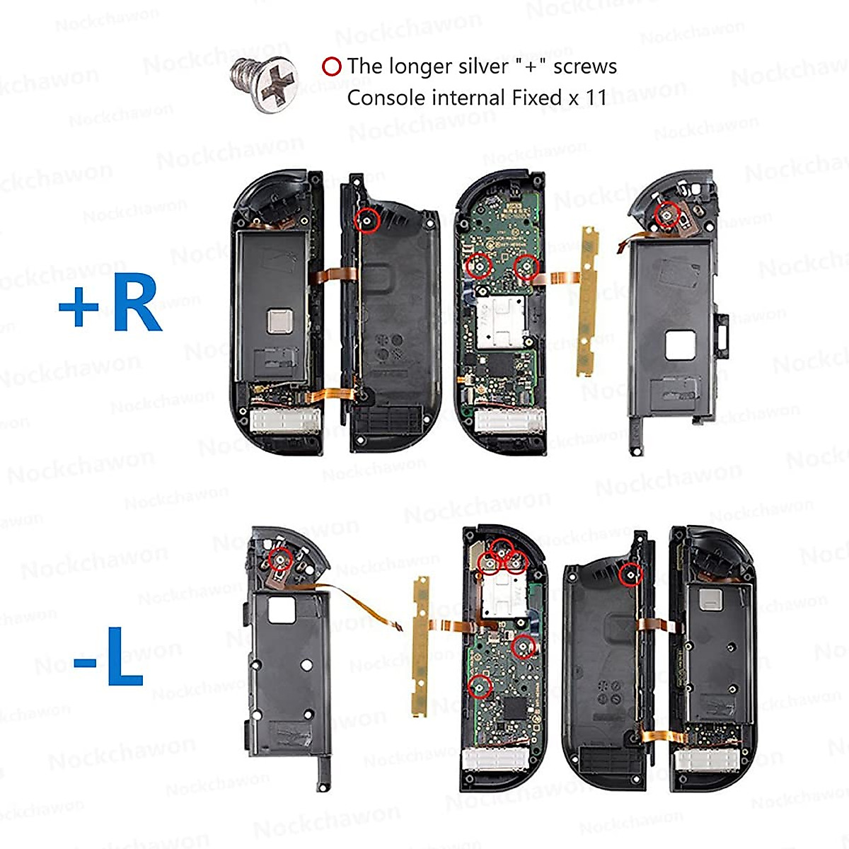 Full Screw Set with Spring Replacement for Nintendo Switch Left & Right Joy-Con Controller Screws Springs