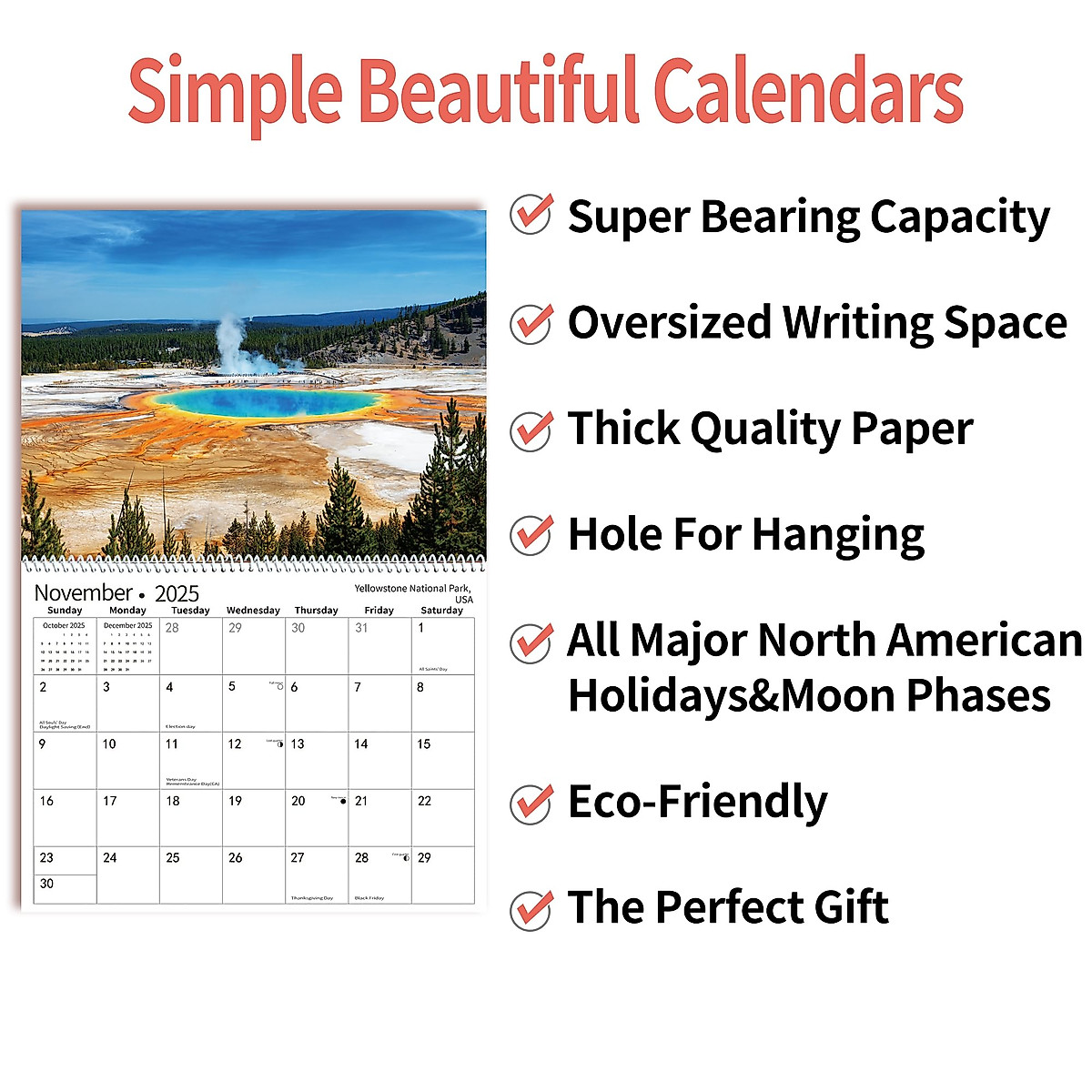 2023 Wall Calendar, 14 Monthly Wall Calendar PATHWAY Nov. 2022 - Dec. 2023, 12" x 24" Opened, Full Page Months Thick Paper for Gift Calendar Organizing Planning