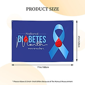 in November Diabetes Awareness Month Backdrop Banner Holiday Decoration Photo Booth Background Tapestry Decor Supplies for Party Home Office 47 * 71 Inches