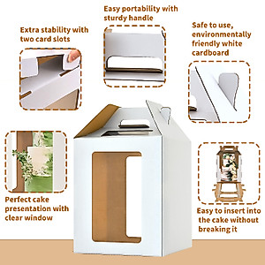 Hzzycaxli 12x12x14 Inch Tall Cake Boxes with windows,10in 12in Tall Cake Carrier, Large Tiered Cake Box,Durable White Bakery Box, Layer Cake Box, large cake box(2pack)