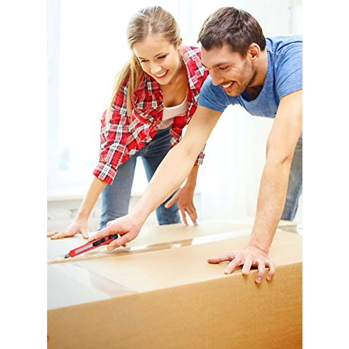 Fixson Utility Knife 9-MM Box Cutter (6 PACK) Retractable Razor Blades Knifes with Snap Off Blades and Slide Locks, Great Packaging Tools & Hobby Knife (10 REPLACEMENT BLADES INCLUDED)