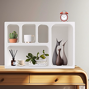 NOLANTISI Modern Geometric Arched Wall Storage Cabinet, Modern Wall Shelves for Wall Decor, Floating Shelves, Wall Mounted Storage Organizer for Bathroom, Living Room, Bedroom, Fully Assembled