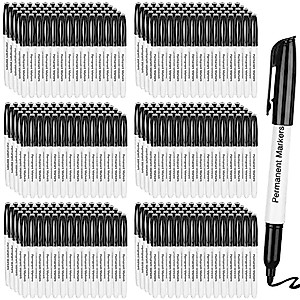 Yahenda 240 Pack Permanent Markers Bulk Black Permanent Marker Set Fine Point Marker Pens Waterproof Markers Work on Wood, Metal, Plastic, Stone, Glass