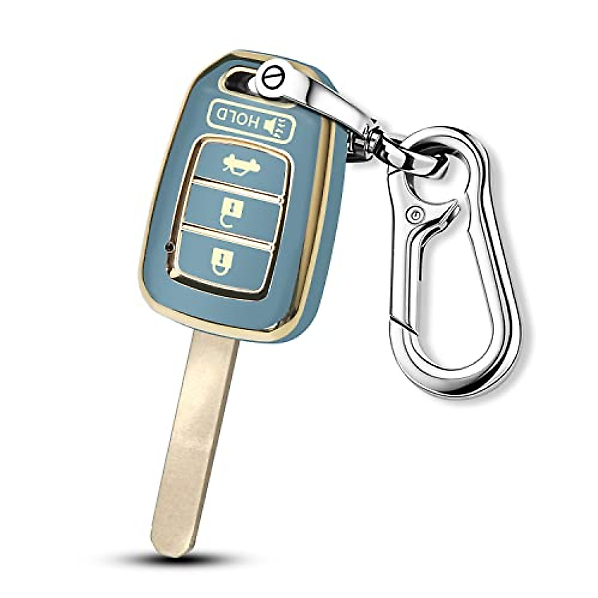 QBUC for Honda Key Fob Cover Case,with Keychain,Soft TPU Protector Key Fob Cover Fit for Honda Accord Civic CR-V HR-V Remote Skin Protector