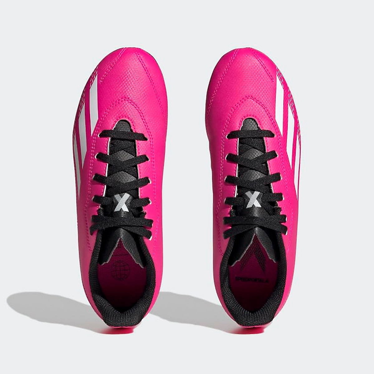 adidas X SPEEDPORTAL.4 Flexible Ground Soccer Shoe, Team Shock Pink/White/Black, 3.5 US Unisex Little Kid
