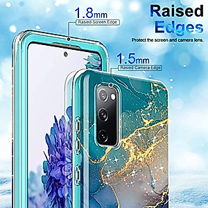 SEXYMOM for Samsung Galaxy S20 FE Case with Screen Protector,Durable Cover with Fashion Designs for Women Girls,Slim Fit Protective Phone Case for Galaxy S20 FE Royal Blue Gold Marble