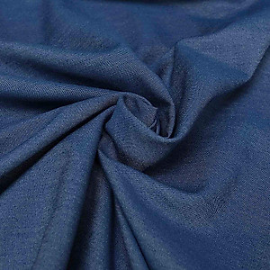 Tableclothsfactory 85" x 85" Dark Blue Faux Denim Polyester Table Overlays Square Tablecloth Cover for Wedding Party Event Banquet