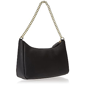 DKNY Women's Casual Caelynn Pouchette Handbags Crossbody, Black/Gold, Medium US