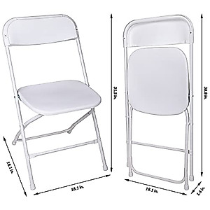 Signature Folding Plastic Chair with 500-Pound Capacity, White, 2-Pack