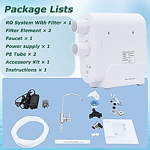 RYKIPO Water Filtration System Water Purifier, Under Sink Water Filter, 1.5:1 Drain Rate, 400GPD High Flow Reverse Osmosis Water Filter for Home and Kitchen