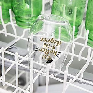 Funny Mugs, LOL Graduation Wine Glass Gift - Now Hotter by One Degree - 15oz Stemless Wine Glass Great Gift for College and High School Graduates