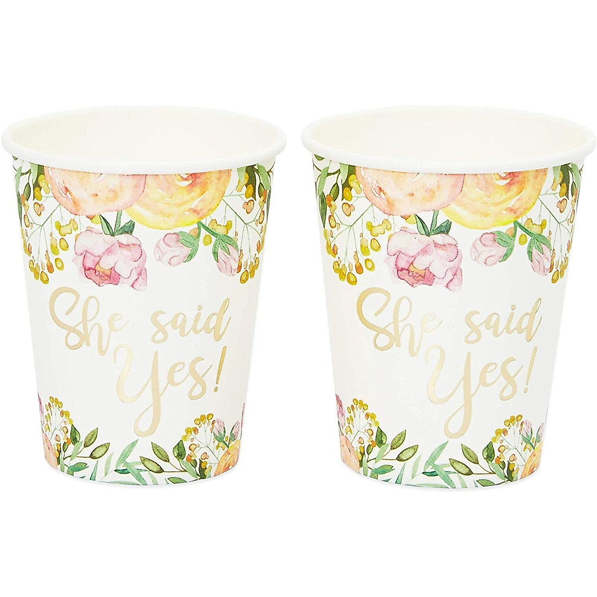 Sparkle and Bash Bridal Party Pack, Includes Paper Plates, Napkins, Cups, Cutlery, Banner, and Plastic Tablecloth (Serves 24, 146 Pieces)