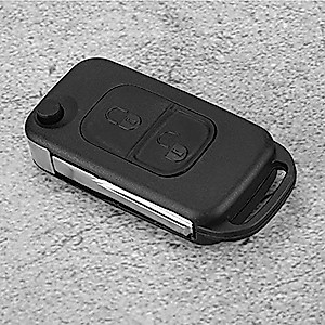 Suuonee Key Fob Case, 2 Button Remote Flip Key Fob Case Shell Cover Fit For SLK Class E113 ACES W168