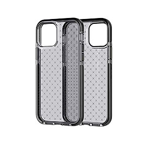 tech21 Evo Check Phone Case for Apple iPhone 12 and 12 Pro 5G with 12 ft Drop Protection, Smokey/Black