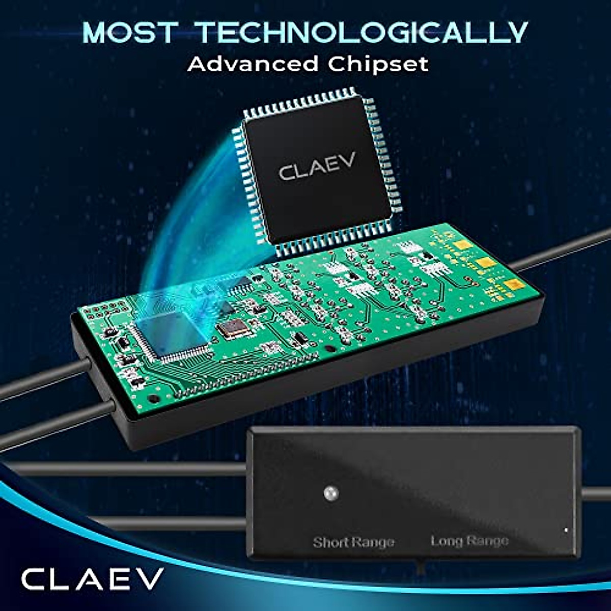 [Latest 2023 Chip] 5G Digital HD TV Indoor Antenna, Long Range 250 Miles Reception, Black Signal Amplifier for 4K Smart TV, Magnetic Base + 16.4 Coaxial Cable, Claev USA