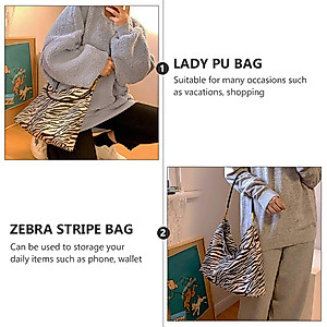 1pc Shoulder Bags Camera Shoulder Strap Zebra Print Bag Shoulder Handbags Black Tote Bag for Women Crossbody Bags for Women Lady Bag Pu Miss Pearlescent Underarm Bag White