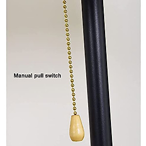 Energy Saving Tall Lamp Creative Floor Lamp 2 Shelves Solid Wood Bookshelf Light with Remote Standing Lamps Rustic Floor Light Bedroom Pole Lamp Stable