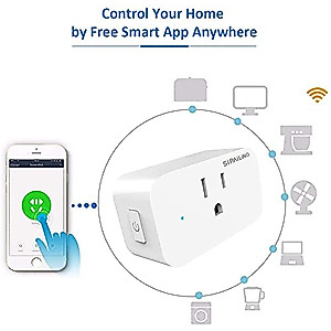 APP Updated SIPAILING 15A WiFi Smart Plugs Outlets, Mini Smart Socket Compatible with Alexa Echo Google Home, no hub Required -Timer Scene Setting Function(1pcs)